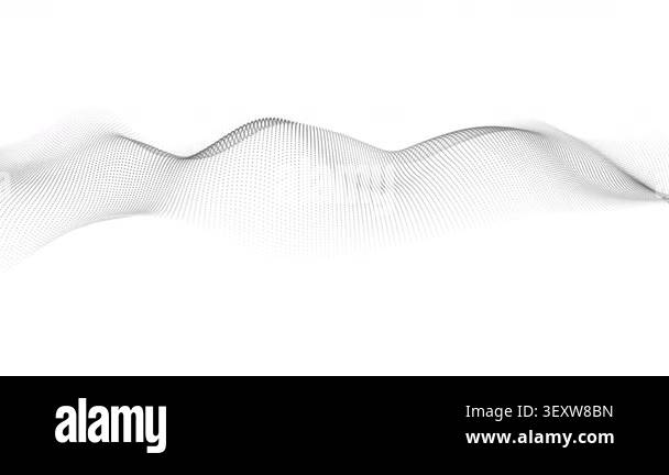 Abstract slow motion wave lines and dot pattern, white and gray ...