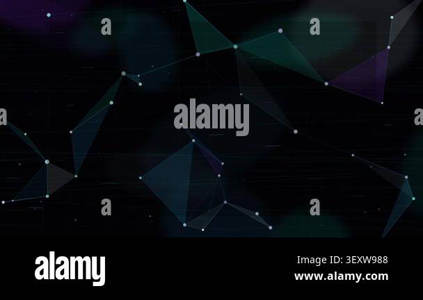 Abstract futuristic digital network with flowing data particles Stock ...