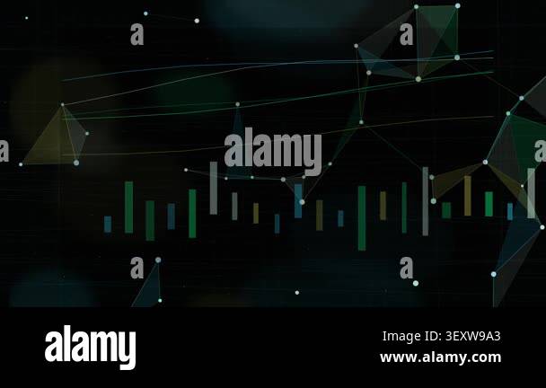 Abstract futuristic digital network with flowing data particles Stock ...