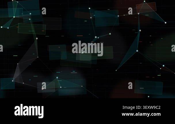 Abstract futuristic digital network with flowing data particles Stock ...