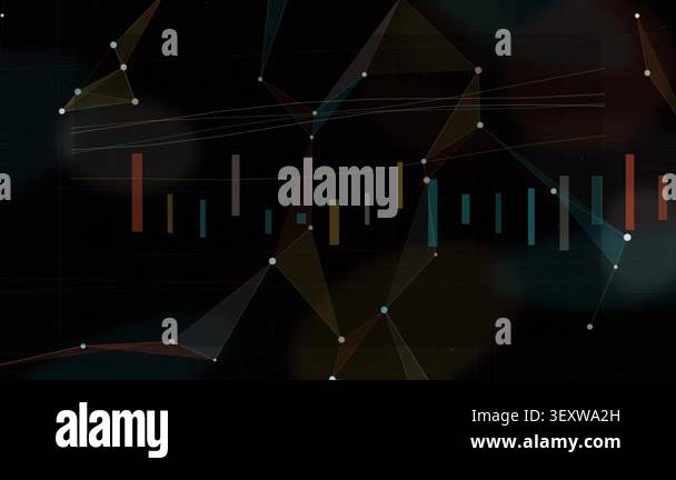 Abstract futuristic digital network with flowing data particles Stock ...