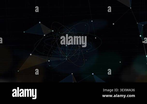Abstract futuristic digital network with flowing data particles Stock ...