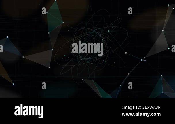 Abstract futuristic digital network with flowing data particles Stock ...