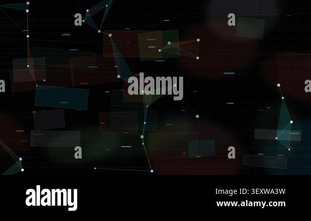 Abstract futuristic digital network with flowing data particles Stock ...
