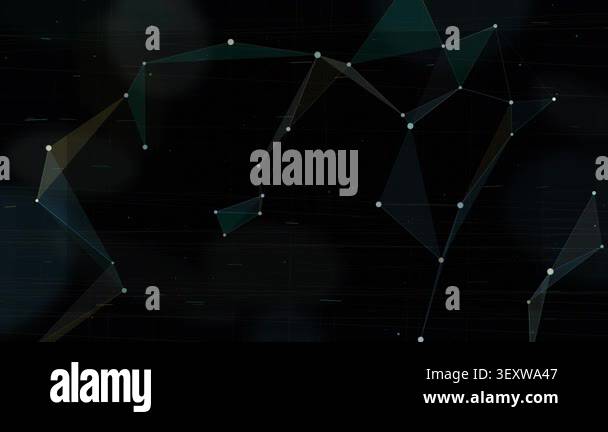 Abstract futuristic digital network with flowing data particles Stock ...