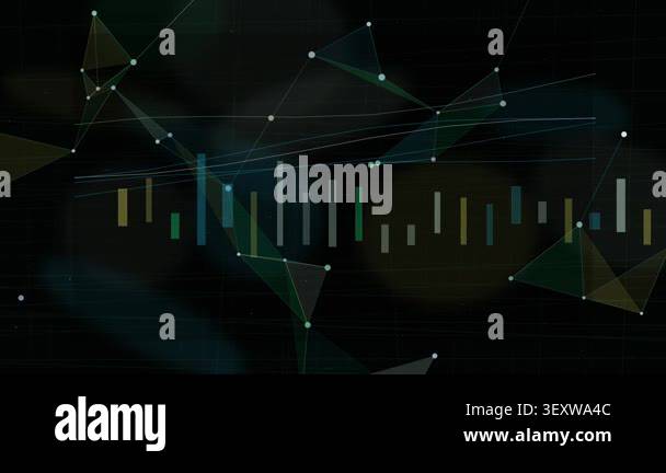 Abstract futuristic digital network with flowing data particles Stock ...