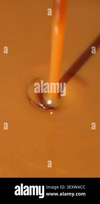 Caramel Sauce Pouring in Slow Motion, Macro Food Texture Stock Video ...