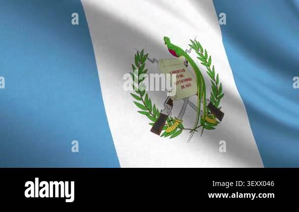 Seamless 3D video of the Guatemala flag fluttering in the wind looping ...