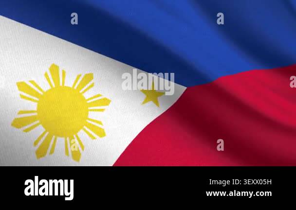 Seamless 3D video of the Philippines flag fluttering in the wind ...