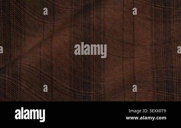 Elite Italian Terracotta Brown Glen Plaid Wool Fabric draping in warm ...