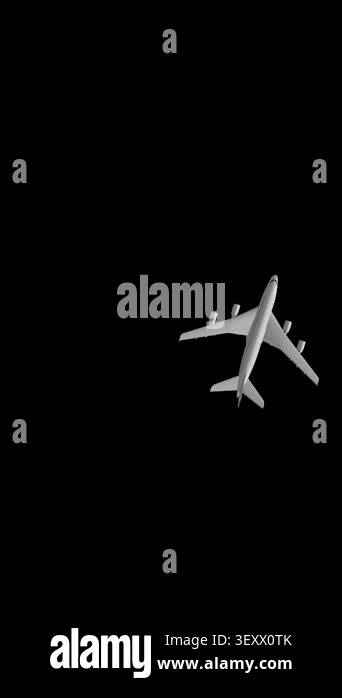 Passenger Plane Flying in Circle, Top View, Looped, Alpha Channel ...