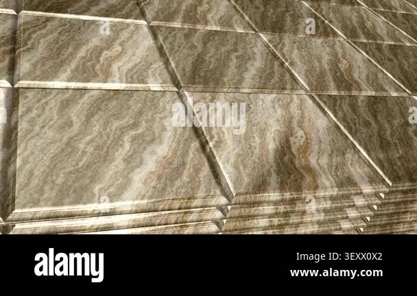 Elegant Camera Motion Over Fantasy Brown Marble Tiles with Flowing ...