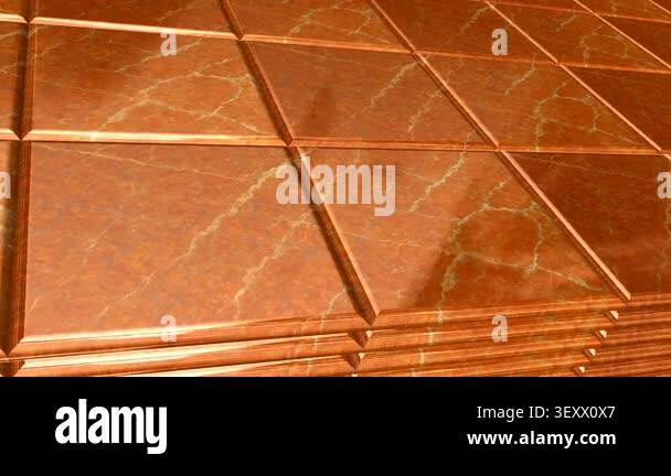 Cinematic Motion Across Rosso Verona Marble Tiles Displaying Warm Red ...