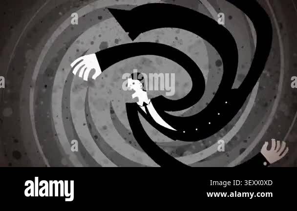 desperate office worker falling into a bottomless vortex Stock Video ...