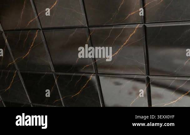Luxury Camera Movement Across Sahara Noir Marble Tile Surface with ...