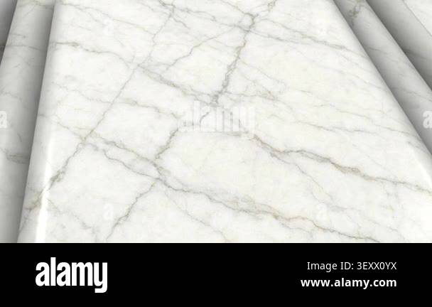 Smooth Rotation of Bianco Neve Marble Tiles Revealing Crisp White ...