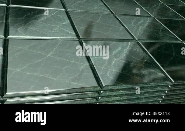 Smooth Camera Movement Over Verde Guatemala Marble Tiles Featuring ...