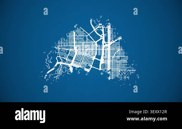 Ink reveal animation of Portland city, Oregon (OR), United States of ...