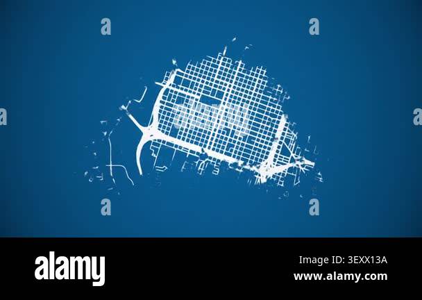 Ink reveal animation of Sacramento city, California, (CA), United ...