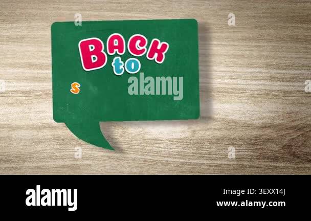 Back to School Chalk Speech Bubble Sign with Wooden Background ...