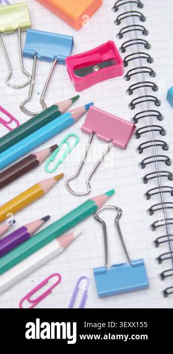 Back to School Flat Lay of School Supplies Featuring an Exercise Book ...