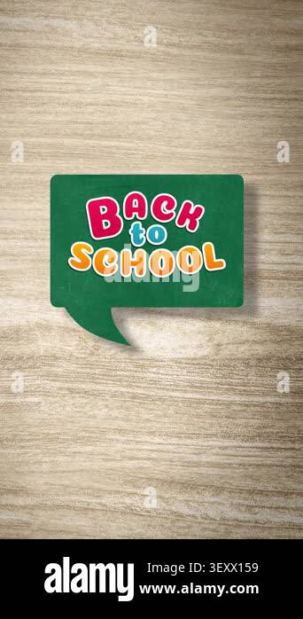 Creative Back to School Chalkboard Label Animation on a Wooden ...