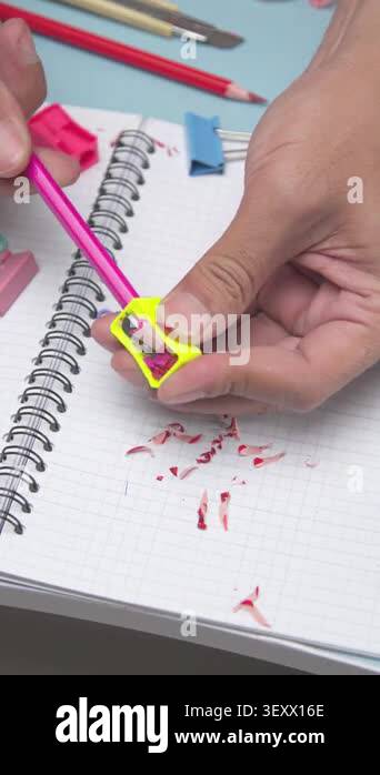 Sharpening Colored Pencils with a Pencil Sharpener, Perfect for Back to ...
