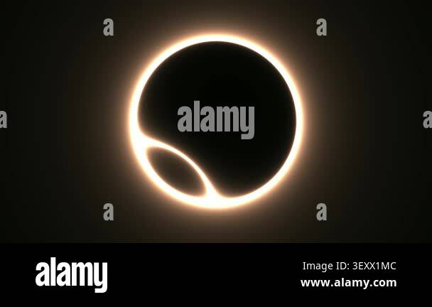 A seamlessly looping animation of a bright glowing energy ring rotating ...
