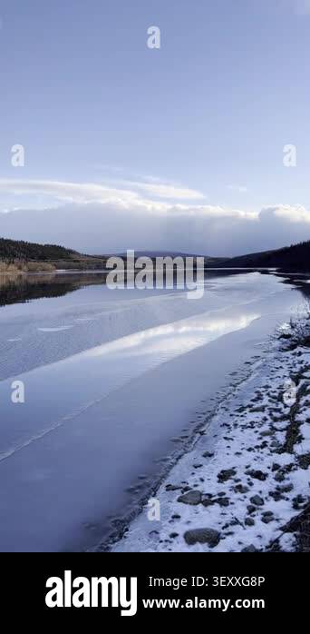 Wind blowing over the water at Bolio Lake on an autumn day in interior ...