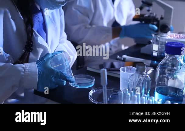 scientist in laboratory making research Stock Video Footage - Alamy