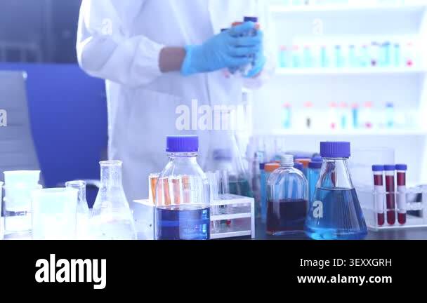 laboratory worker with a test tube Stock Video Footage - Alamy