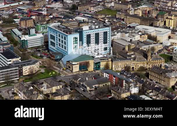 Bradford, Yorkshire, 26th March 2026: Aerial drone footage of the City ...