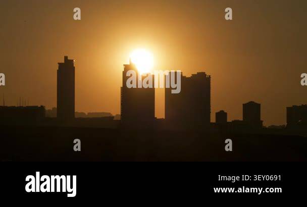 Time-Lapse Footage of Sunset, Skyscrapers and Cloudy Sky Stock Video ...