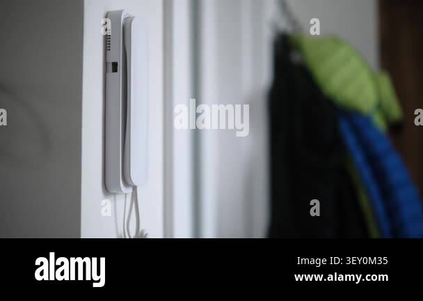 Intercom Handset Ringing In The Apartment From The Visitors Call ...