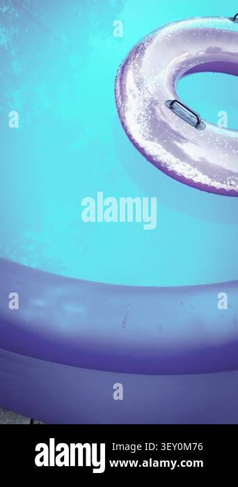 Cooling off during extreme summer heat. Home inflatable pool supporting ...