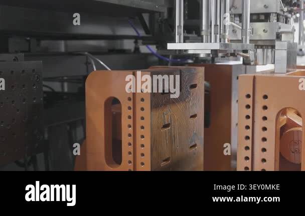 Automation Heavy Industry machine working. Plastic injection mold ...
