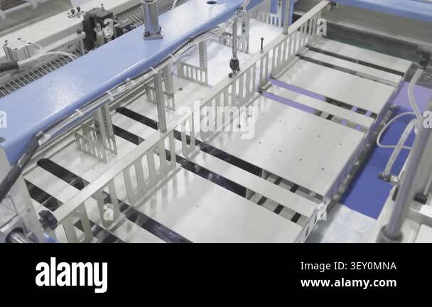 Industry machine working, Plastic bag shopping bag production machine ...