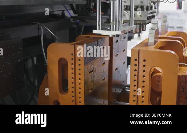 Automation Heavy Industry machine working. Plastic injection mold ...