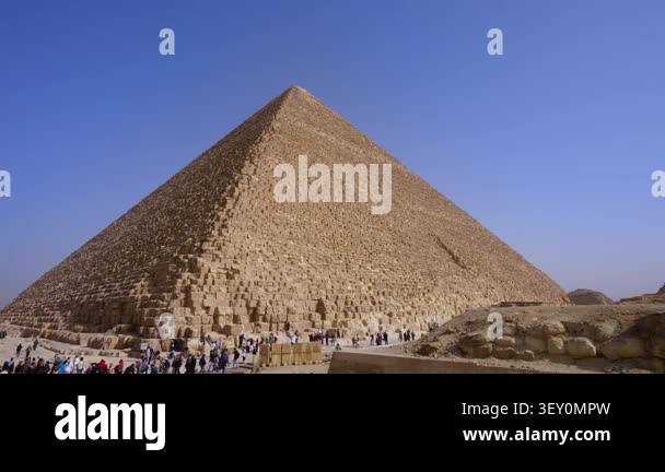 Cairo, Egypt - January 24, 2026: A low angle view of the Great Pyramid ...