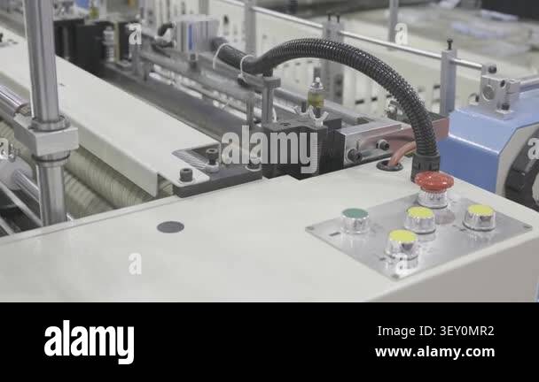 Industry machine working, Plastic bag shopping bag production machine ...