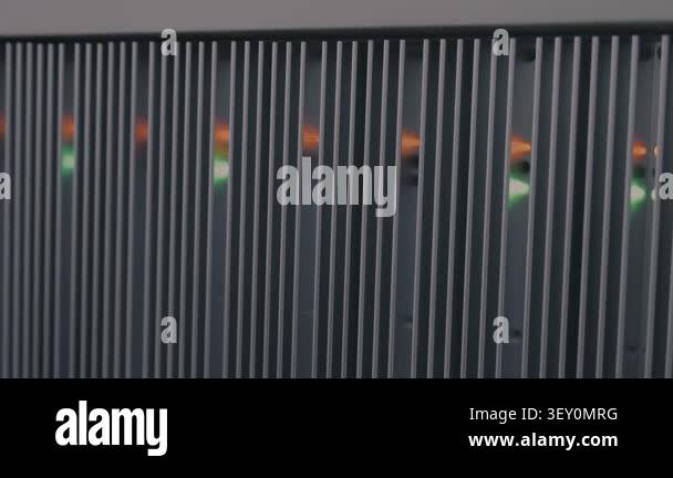 AI Computer working in data center. Information Network infrastructure ...