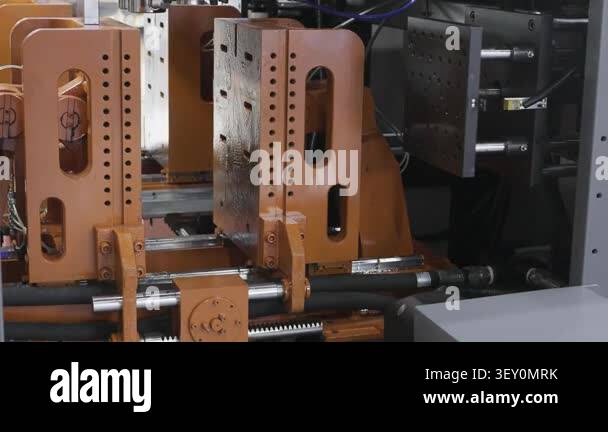 Automation Heavy Industry machine working. Plastic injection mold ...