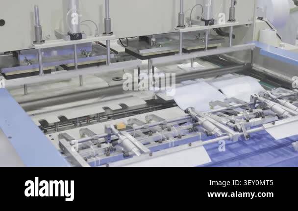 Industry machine working, Plastic bag shopping bag production machine ...