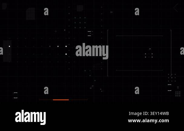 4K UHD futuristic HUD overlay animation with minimal interface elements ...