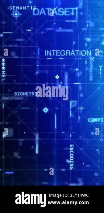 Vertical video ideo overlay template for cyber and technology concept ...
