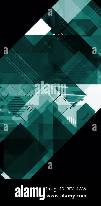 4K Vertical video UHD high-speed basic geometric overlay animation ...