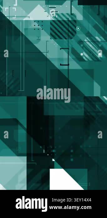 4K Vertical video overlay abstract background animated futuristic HUD ...