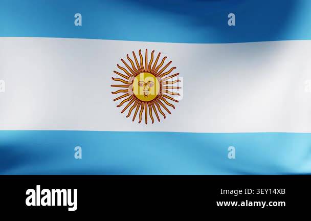 argentina flag with waving national flag. 3 d rendering Stock Video ...