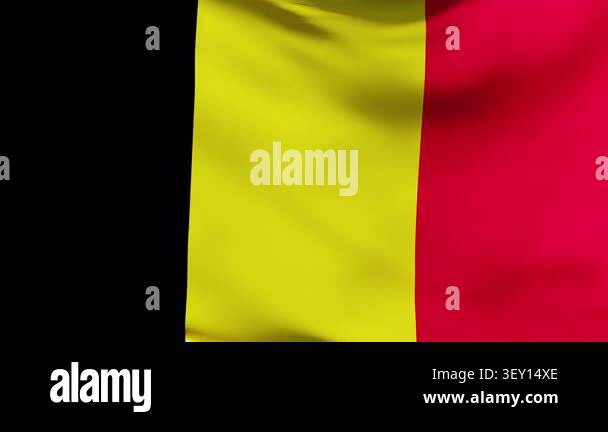 flag of belgium with space for your text on black background. 3 d ...