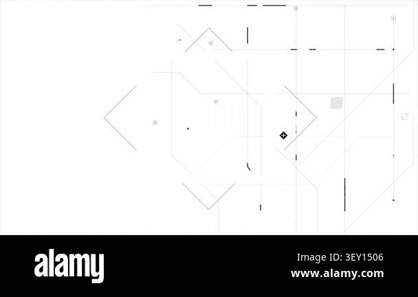 4K Video overlay abstract background animated futuristic HUD basic ...